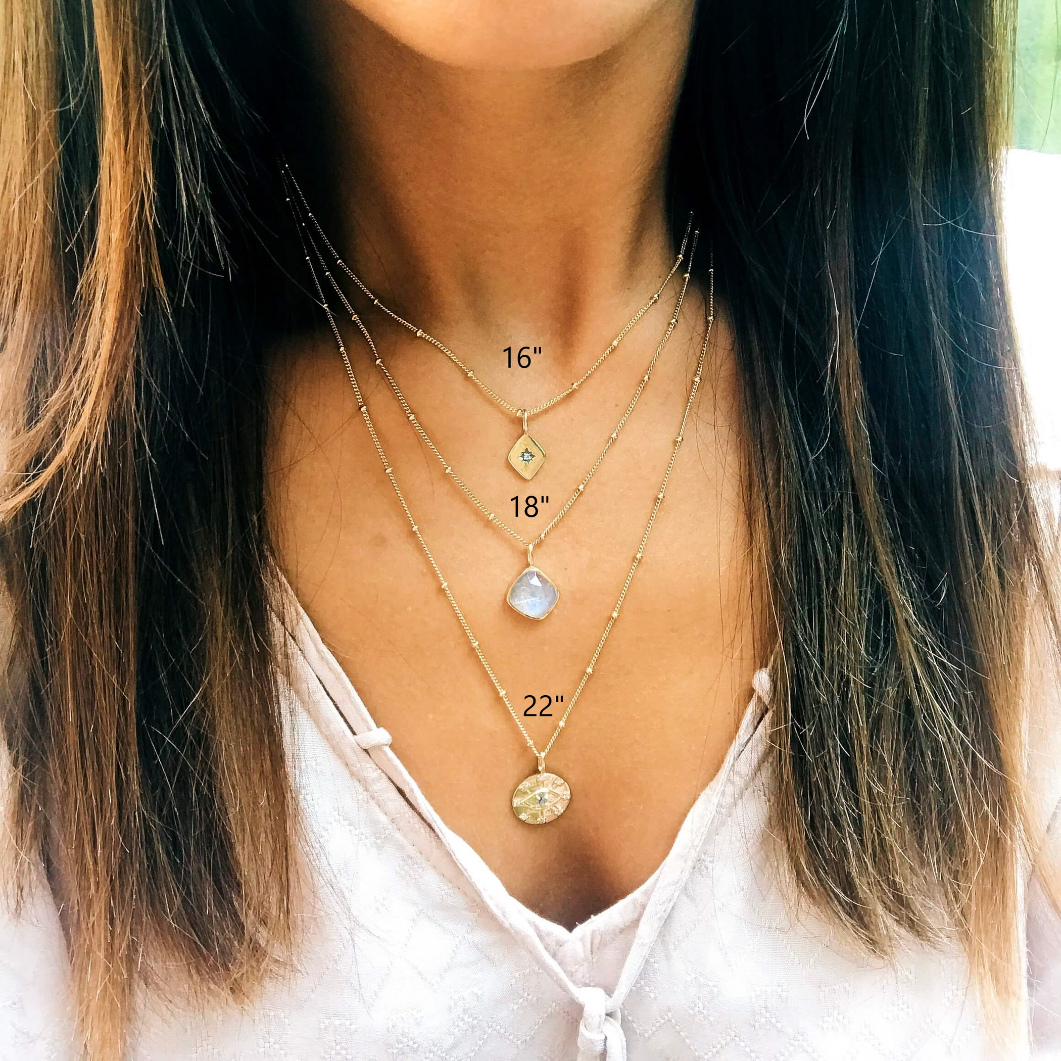 16" Stationed Bead Chain 9k Gold – Zohreh V. Jewellery