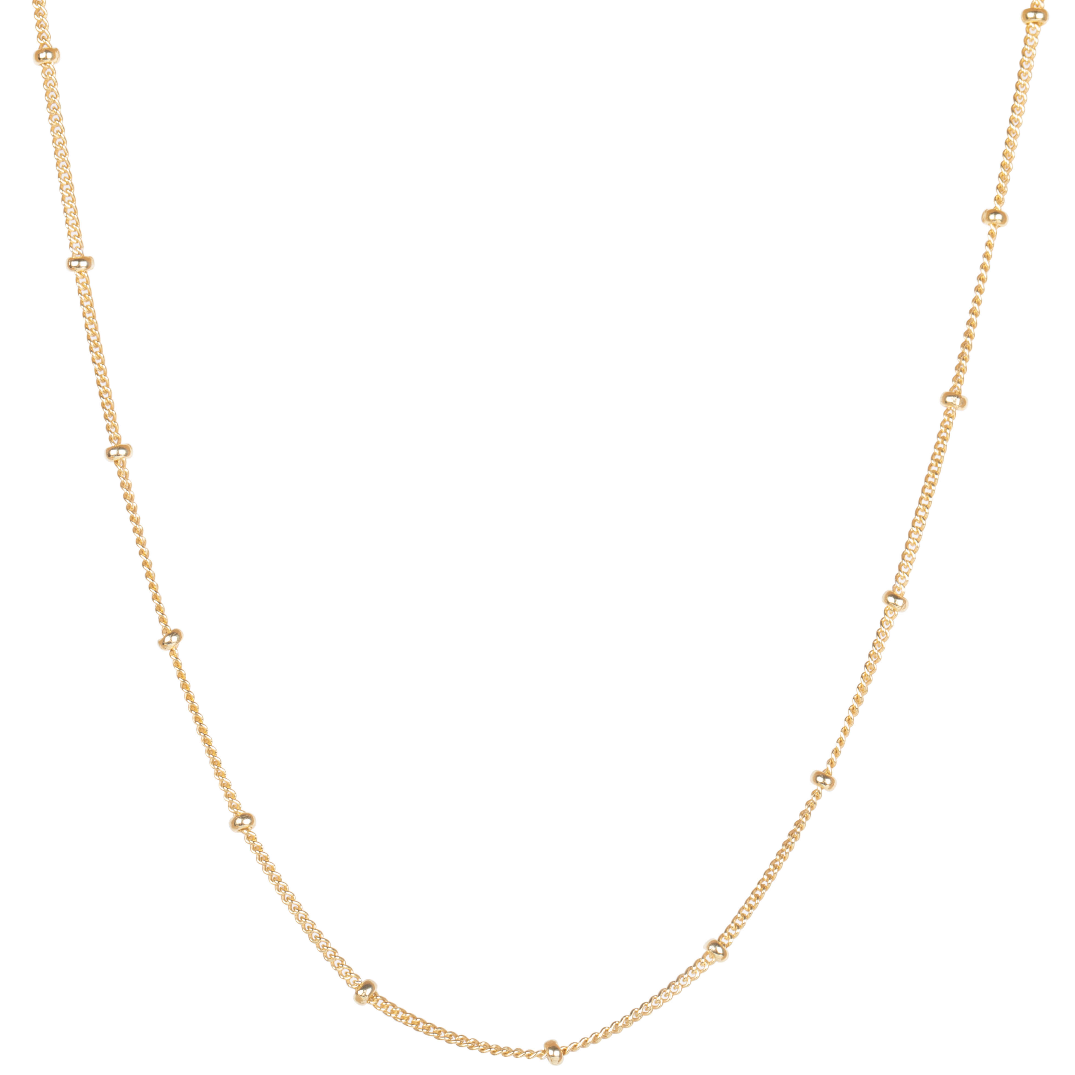 16" Stationed Bead Chain 9k Gold – Zohreh V. Jewellery